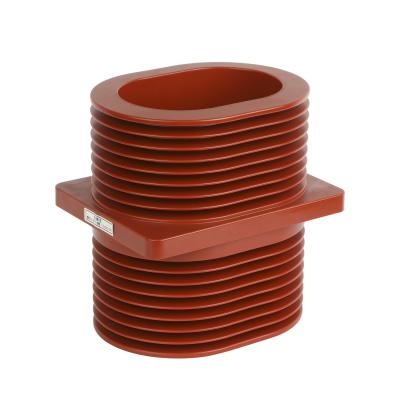 China Red Epoxy Resin Wall Insulated Bushing , Epoxy Resin Busbar Through Insulator for sale