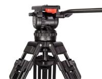 China Professional Video Shooting Carbon Fiber Tripod 75mm Bowl Diameter with Single Handle for sale