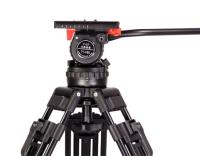 China Professional Video Shooting Carbon Fiber Tripod 75mm Bowl Diameter with Single Handle for sale