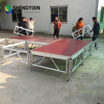 China Hotel banquet hall mobile folding portable dance stage with wheels Portable Stage Platform Display with Adjustable for sale