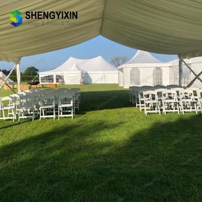 China Outdoor big wedding tent for 200 300 500 1000 people Aluminum frame glass wall hard wedding marquee tent 2018 for sale