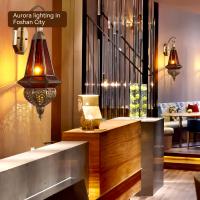 China Arabic Style Stained Copper Glass Wall Lights With Switch Control for sale