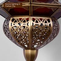 China Arabic Style Stained Copper Glass Wall Lights With Switch Control for sale