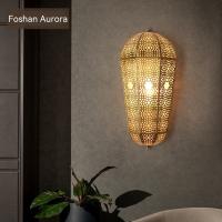 China PVC Shade Retro Copper Ceiling And Wall Lights Copper Bedroom Wall Lights for sale