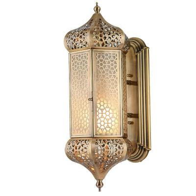 China Glass Shade Luminous Vintage Copper Wall Light With 50000 Hours Lifespan for sale