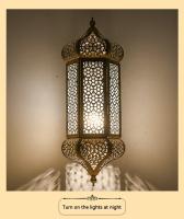 China Glass Shade Luminous Vintage Copper Wall Light With 50000 Hours Lifespan for sale