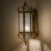 China Glass Shade Luminous Vintage Copper Wall Light With 50000 Hours Lifespan for sale