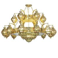 China Glass Shade LED Black Copper Chandelier With Switch Control Laser Engraving Logo for sale