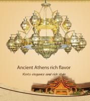 China Glass Shade LED Black Copper Chandelier With Switch Control Laser Engraving Logo for sale