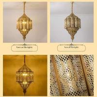 China Arabic Hollow Art Vintage Copper Chandelier AC 220V 3500K Color Temperature for sale