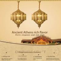 China Arabic Hollow Art Vintage Copper Chandelier AC 220V 3500K Color Temperature for sale