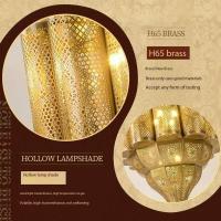 China Arabic Hollow Art Vintage Copper Chandelier AC 220V 3500K Color Temperature for sale