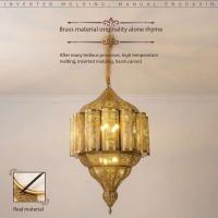 China Arabic Hollow Art Vintage Copper Chandelier AC 220V 3500K Color Temperature for sale