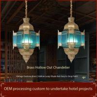 China Moroccan Gold Antique Copper Light Copper Hanging Lamps With Dimmer Support for sale
