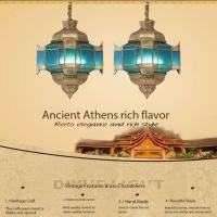 China Moroccan Gold Antique Copper Light Copper Hanging Lamps With Dimmer Support for sale