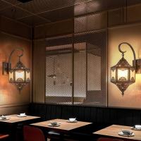China Indoor Decorative Vintage Copper Wall Light With Copper Glass Lamp Body Material for sale