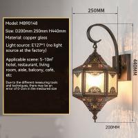 China Indoor Decorative Vintage Copper Wall Light With Copper Glass Lamp Body Material for sale