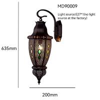China LED Waterproof Black Vintage Copper Wall Light Arab Muslim Style for sale