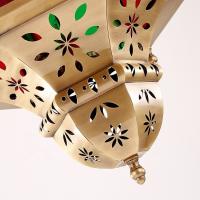 China Home Stained Vintage Copper Chandelier With Hollow Art 80lm Lamp Luminous Flux for sale