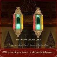 China Restaurant Exotic Vintage Copper Wall Light Vintage Bedroom Wall Lights With Switch Control for sale