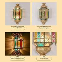 China Switch Control Antique Copper Wall Lamp Morocco Style Copper Wall Sconce With Hollow Art for sale