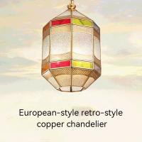 China Luxury Decorative Handmade Copper Lighting Copper Glass Pendant Light for sale