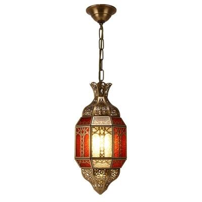 China 80 Ra LED Copper Chandelier Stained Glass Lamps for Arab Muslim Vintage Style Hotel Villas Home Lighting Decoration for sale