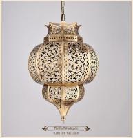 China Middle Hollow Carving Gold Lantern Chandelier With Switch Control for sale