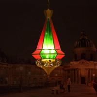 China Lamp Luminous Flux lm 80 Handmade Copper Chandelier for Arab Muslim Vintage Style Stained Glass Interior Lighting Fixtures for sale