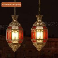 China 80 Ra Color Rendering Index Copper Glass Chandelier for Hotel Living Room in Modern Arab Muslim Style for sale