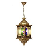 China Stained Glass Copper Chandelier Interior Lighting Decoration Copper Glass Arab Muslim Vintage Style LED Copper Lamp for sale