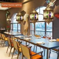 China Stained Glass Copper Chandelier Interior Lighting Decoration Copper Glass Arab Muslim Vintage Style LED Copper Lamp for sale