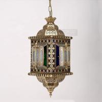 China Stained Glass Copper Chandelier Interior Lighting Decoration Copper Glass Arab Muslim Vintage Style LED Copper Lamp for sale