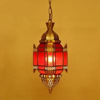 China Arab Muslim Retro Style Glass Chandelier for Modern Interior in Southeast Asian and Copper Finish for sale