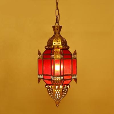 China Arab Muslim Retro Style Glass Chandelier for Modern Interior in Southeast Asian and Copper Finish for sale