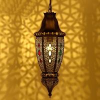 China 4 KG Hollow Copper Lantern Arab Muslim Retro Style Copper Chandelier Interior Lighting Decoration with E14 Light Source for sale