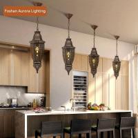 China 4 KG Hollow Copper Lantern Arab Muslim Retro Style Copper Chandelier Interior Lighting Decoration with E14 Light Source for sale