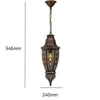 China 4 KG Hollow Copper Lantern Arab Muslim Retro Style Copper Chandelier Interior Lighting Decoration with E14 Light Source for sale