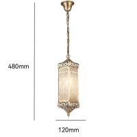 China American Modern Village Retro Personality Copper Glass Chandelier with 3500K Warm White LED Light and Muslim Style Material for sale