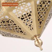 China Southeast Asian Arab Muslim Vintage Style Copper Chandelier Modern European Style Interior Lighting with Laser Printing for sale