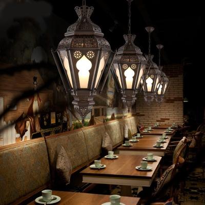 China Arab Style Pendant Light with E27*3 No Light Source and E12/Candelabra Bulb Base for 6 Lights Vintage Lantern Chandelier for sale