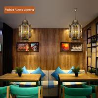 China Copper Glass Shade LED Chandelier European and American Modern Indoor Lighting with High Color Rendering Index Ra 80 for sale