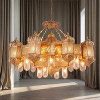 China 6-Light Vintage Copper Chandelier with Dimmable Medium Size for sale