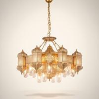 China Vintage Copper Chandelier Medium Size Dimmable 6 Lights for sale
