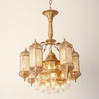 China Vintage Copper Chandelier with 6 Lights Dimmable E27 E14 Bulbs for sale