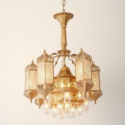 China Vintage Copper Chandelier with 6 Lights Dimmable E27 E14 Bulbs for sale