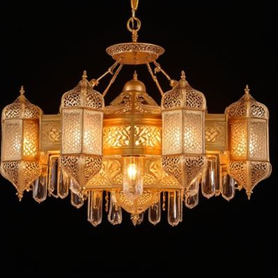 China Vintage Copper Chandelier with Dimmable E27 E14 Lights for sale