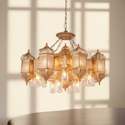 China Vintage Copper Chandelier with 6 Lights and Dimmable E27 E14 Bulbs for sale
