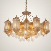 China Vintage Copper Chandelier 6-Light Dimmable Living Room Fixture for sale