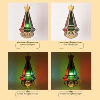 China Moroccan Exotic Style Xinjiang Restaurant Lamp Hotel Homestay Hollow Carved Brass Glass Pendant Lamp for sale